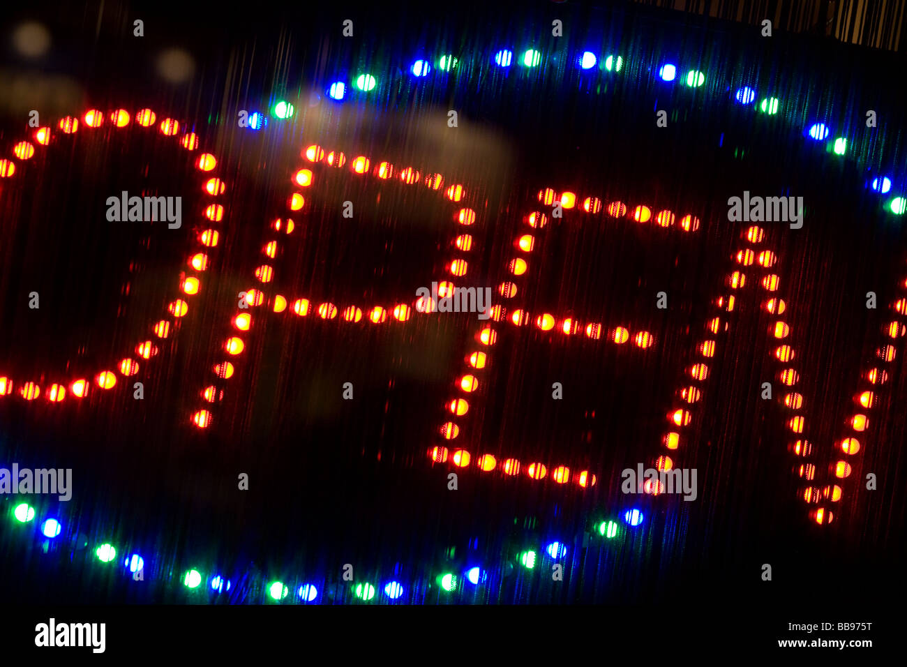 Neon Open Sign Stock Photo - Alamy