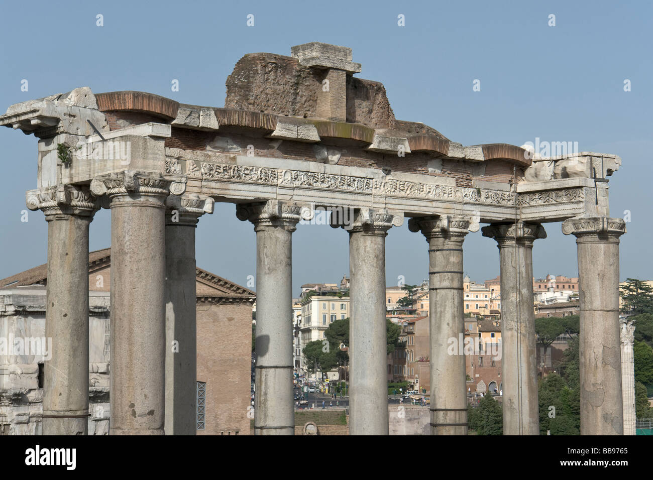 Ruins of the Temple of Saturn in the Roman Forum Stock Photo - Alamy