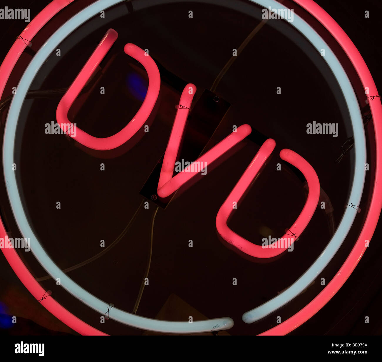 Abstract Neon DVD Sign Stock Photo - Alamy