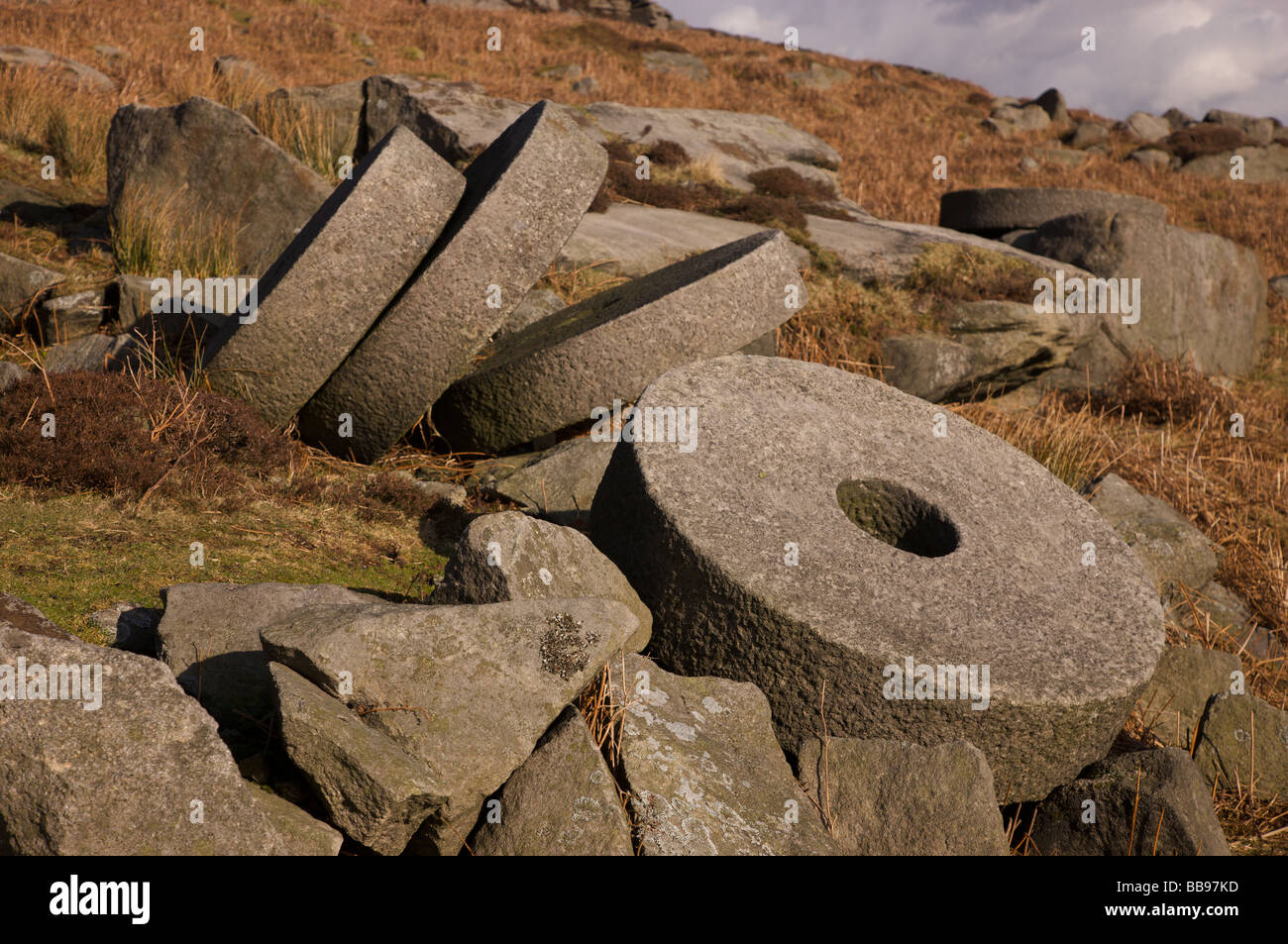 Gritstone millstones hi-res stock photography and images - Alamy