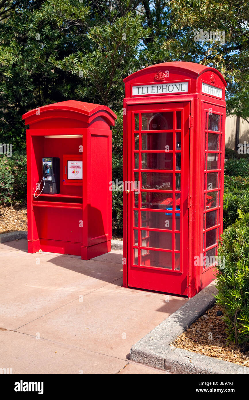 British English red phone boxes Stock Photo - Alamy