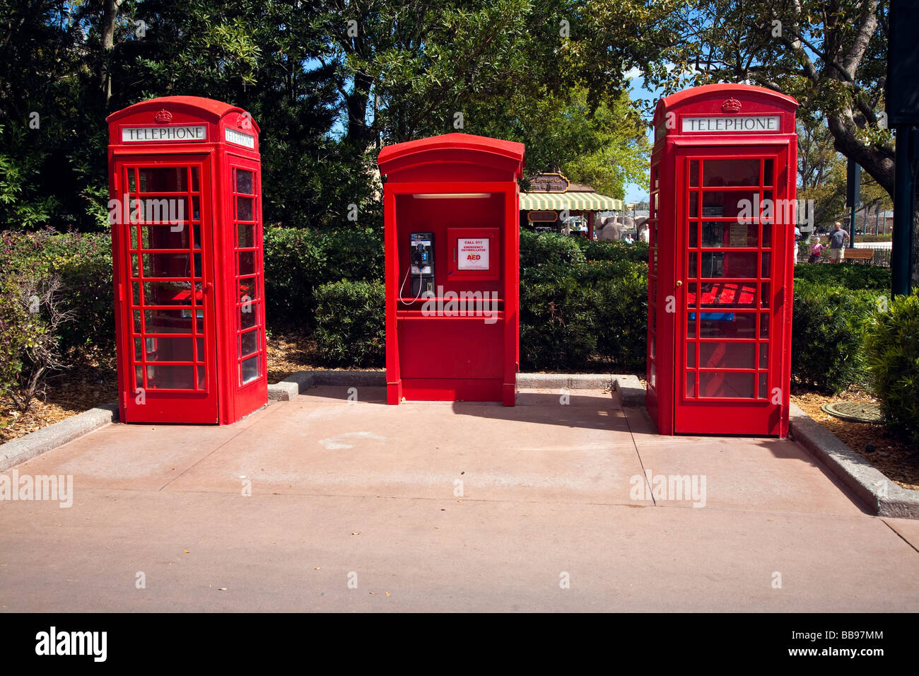 British English red phone both old fashion type Stock Photo - Alamy