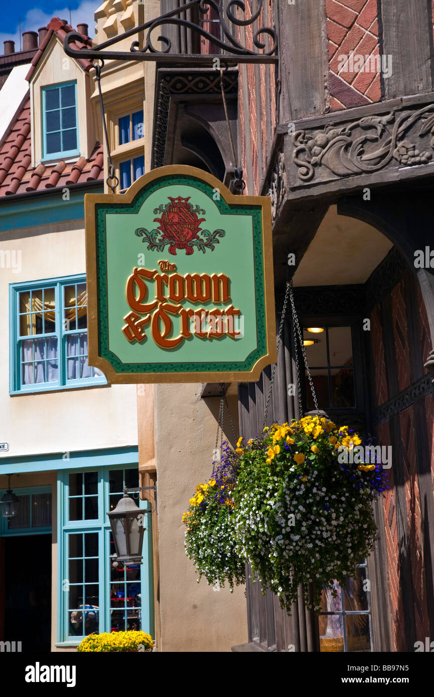 The Crown and Crest British Restaurant Sign Stock Photo - Alamy
