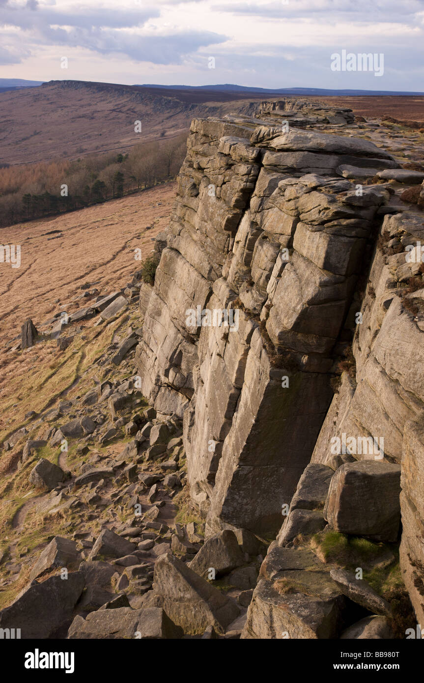 Stanage Edge near Robin Hood's Cave Stock Photo - Alamy