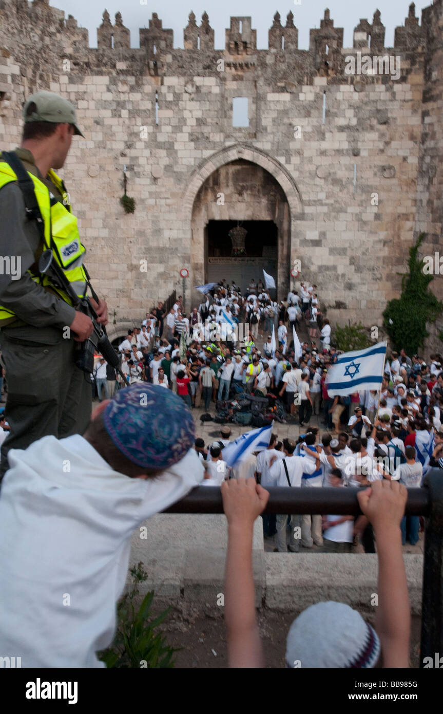 Israel Jerusalem Old City Damascus Gate Jerusalem day celebration ...