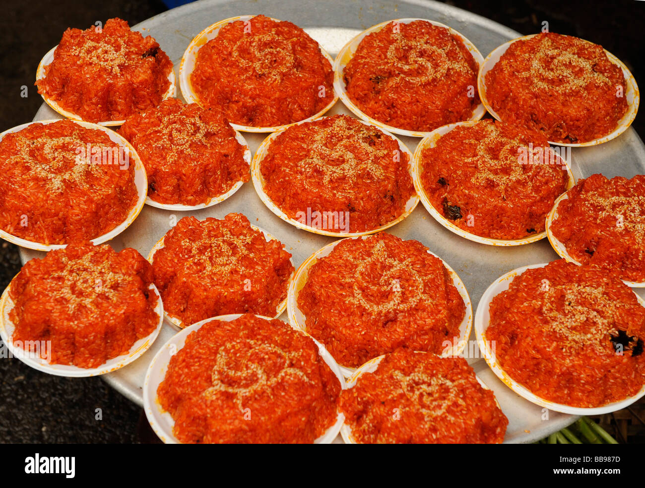 traditional vietnamese dessert orange sweet sticky rice, Hanoi, vietnam ...