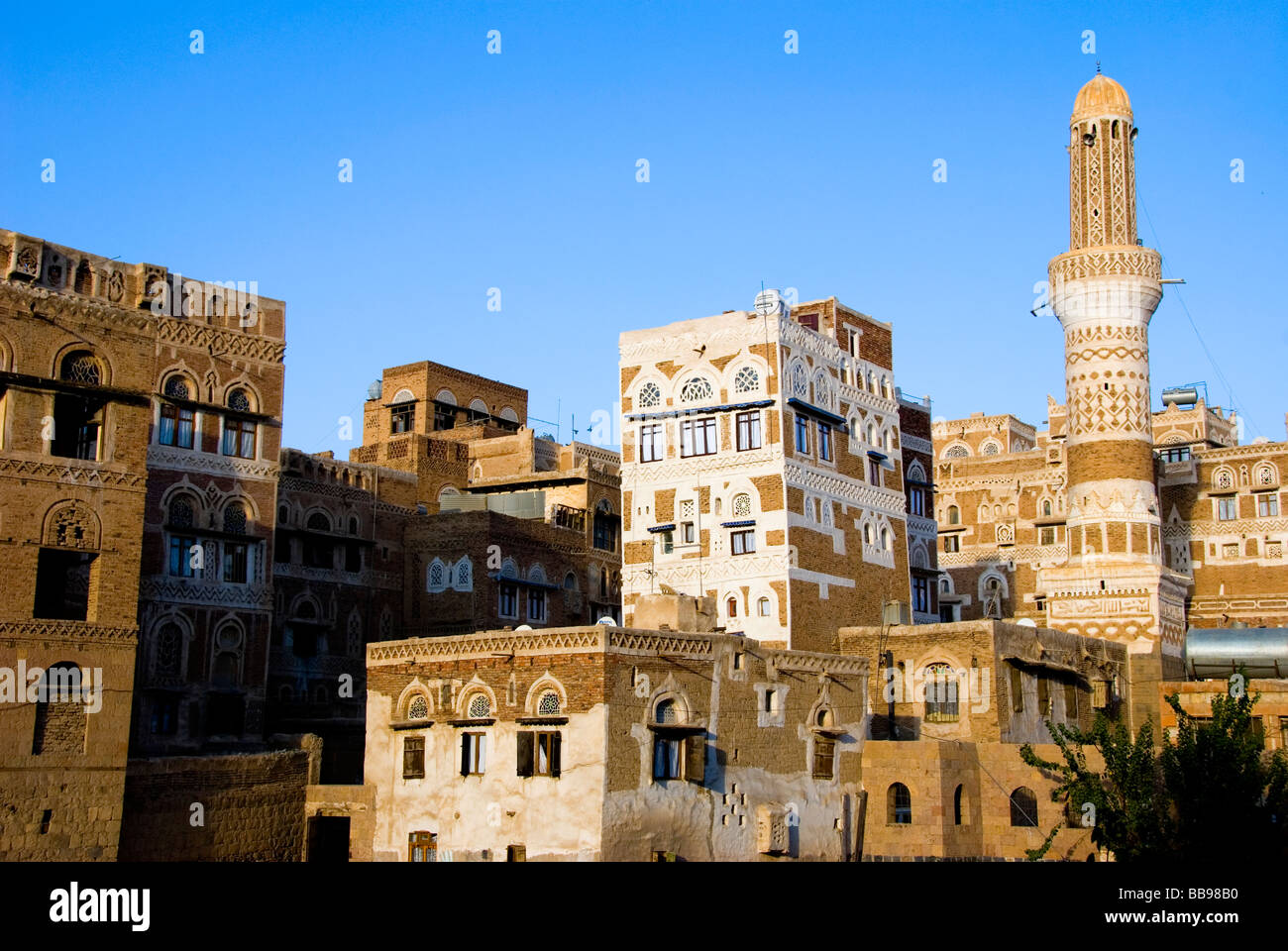 Yemen, Sanaa, ancient arab city, traditional architecture Stock Photo ...
