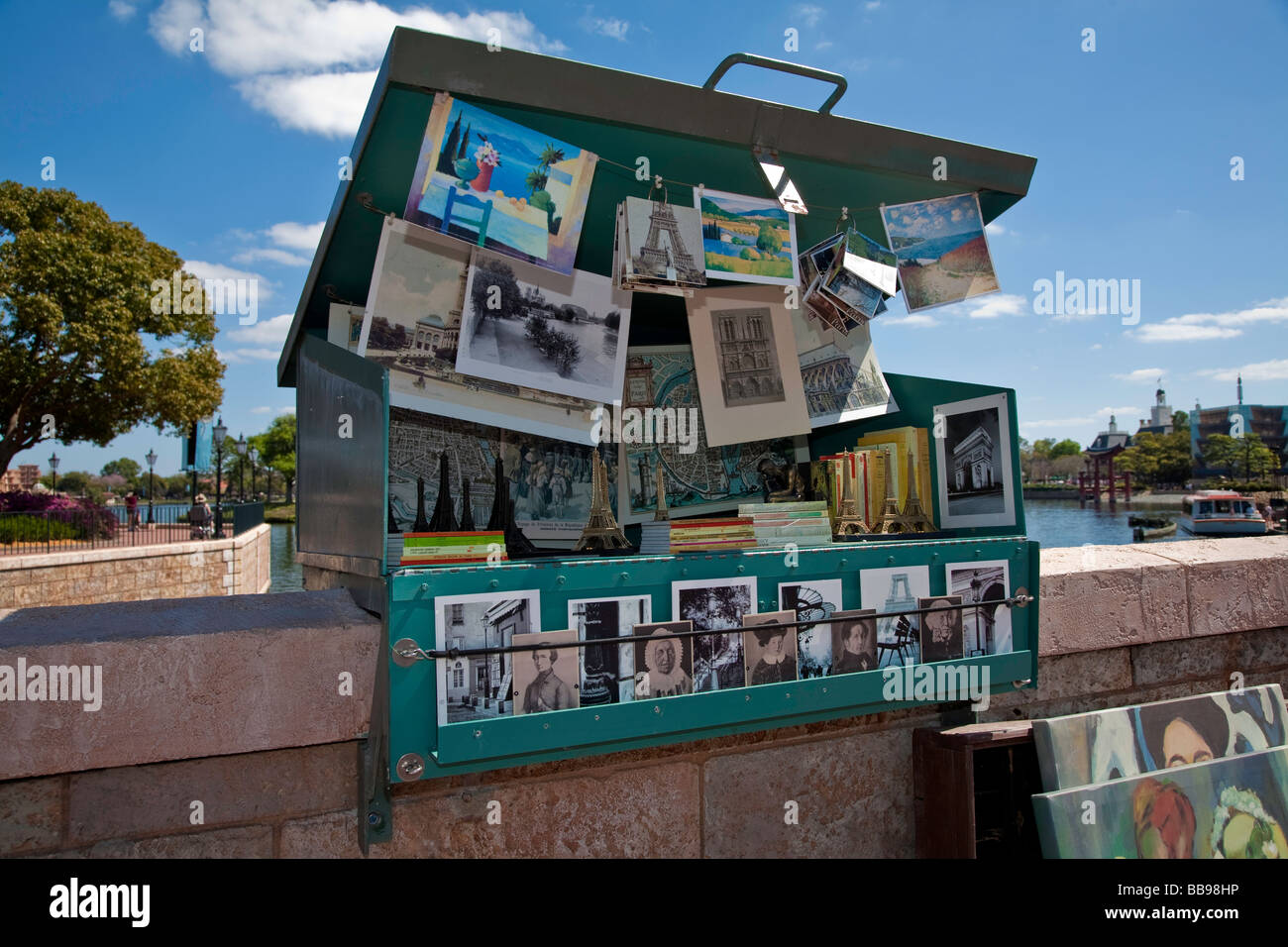Artist or Painter outdoor workshop and tools and display and exhibition ...
