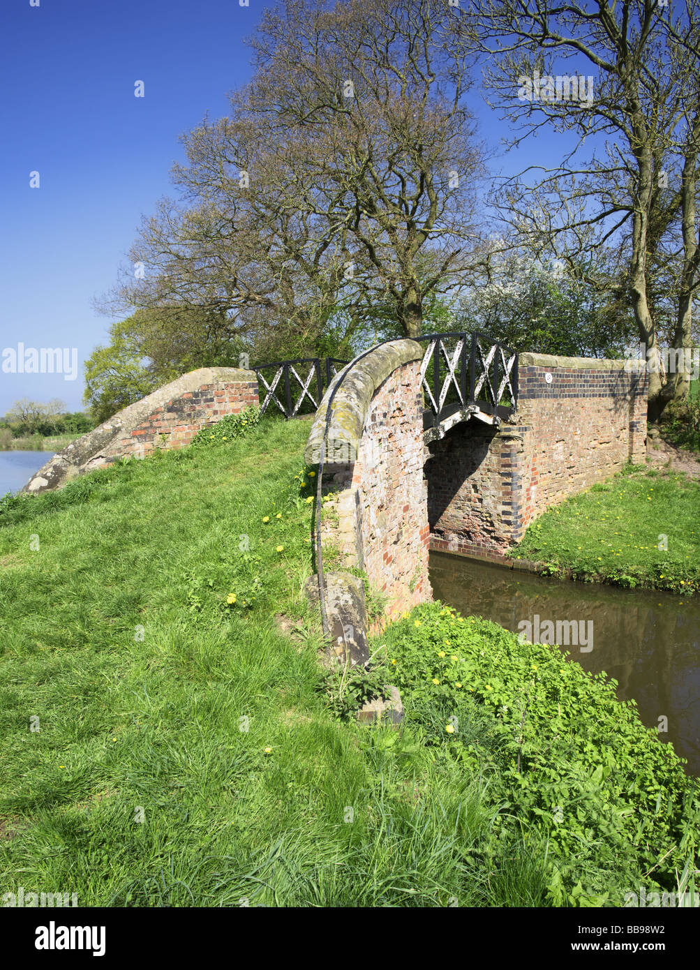 A split bridge on the Stratford upon avon canal Preston Bagot flight of ...