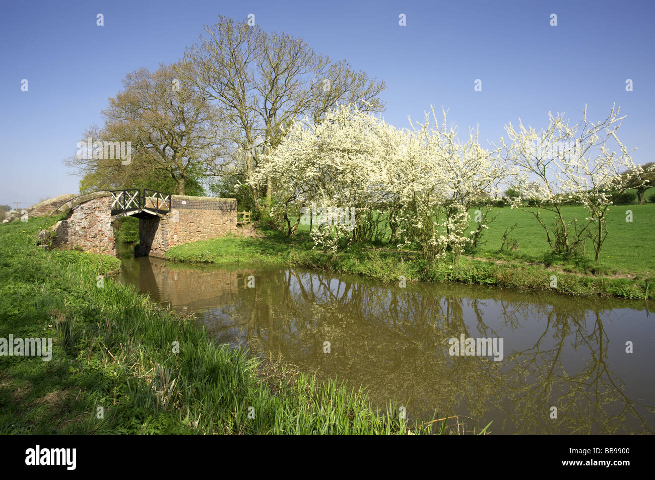 A split bridge on the Stratford upon avon canal Preston Bagot flight of ...