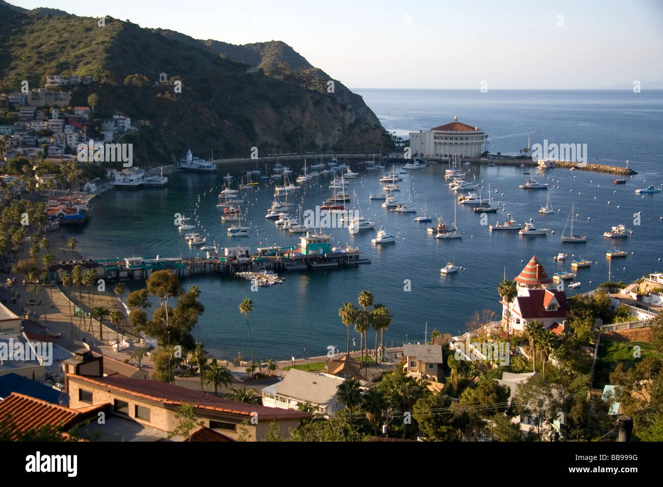 The Catalina Casino and Avalon harbor on Catalina Island California USA ...