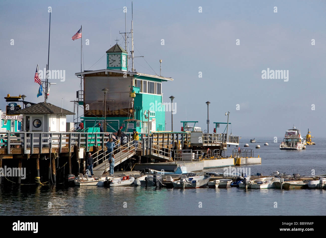 The Green Pier in Avalon Harbor on Catalina Island California USA Stock ...