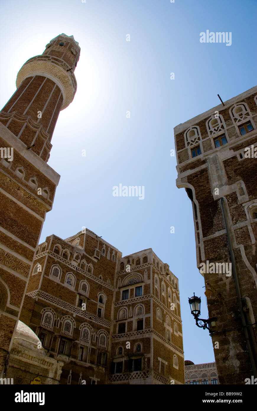 Yemen, Sanaa, ancient arab city, traditional architecture Stock Photo ...