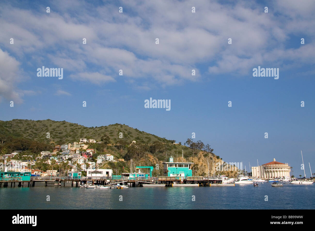 The Green Pier in Avalon Harbor on Catalina Island California USA Stock ...