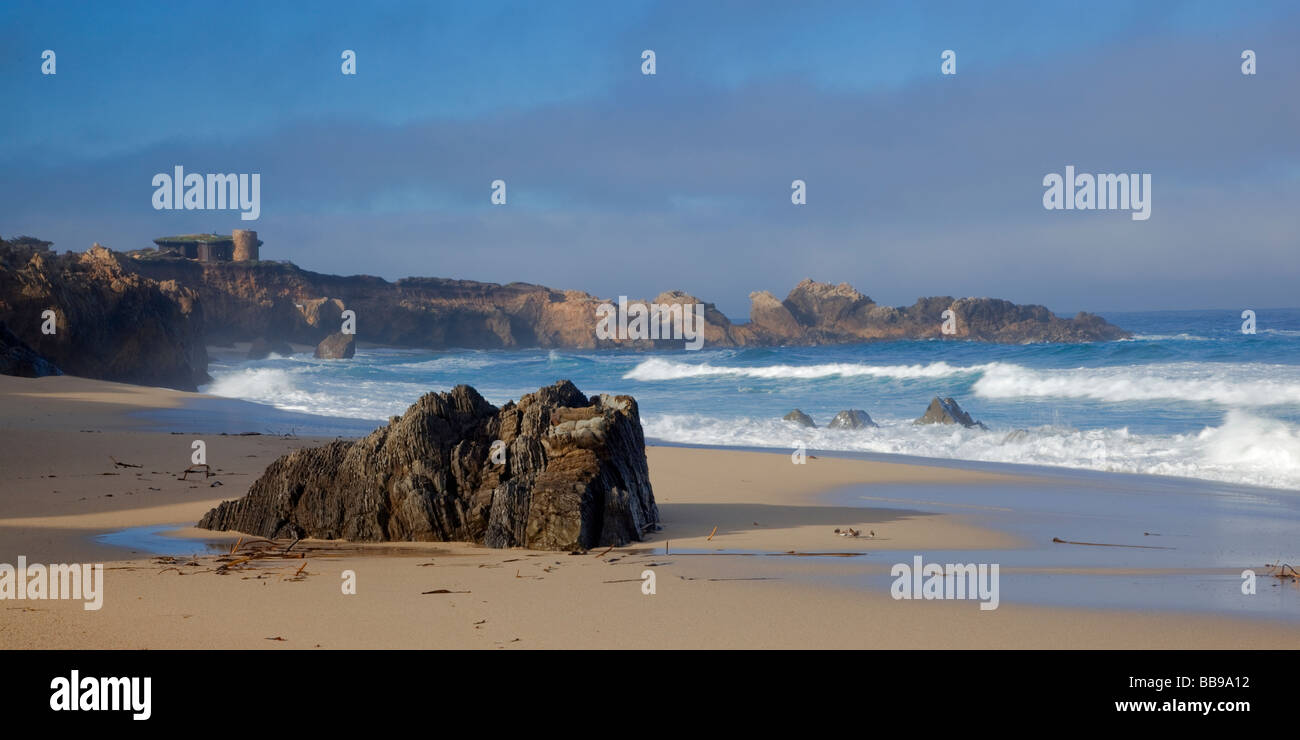 Garrapata State Park CA Garrapata Beach and isolated rocks with fog ...