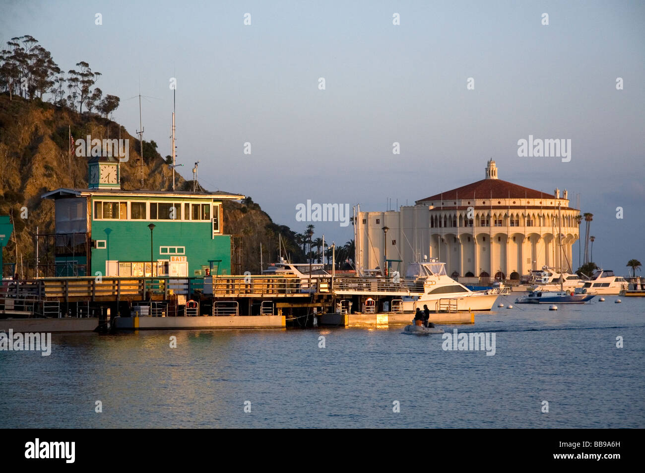 Early morning light on The Catalina Casino and Avalon Harbor on ...
