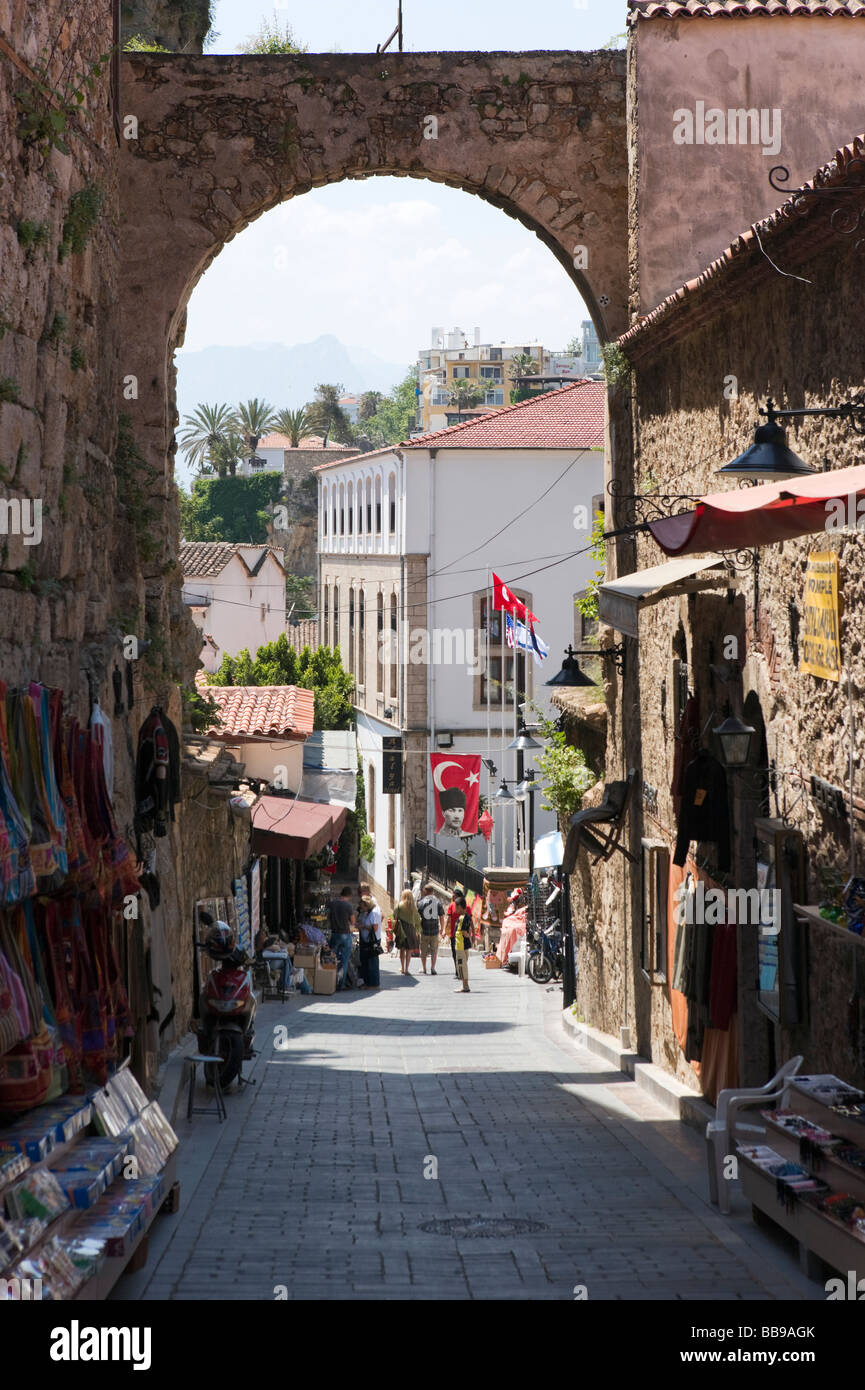 Typical street and shops in Kaleici (the OldTown) Antalya ...