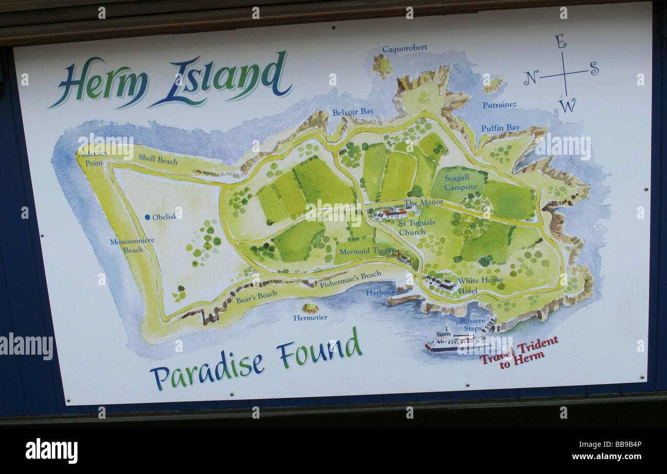 Herm island map hi-res stock photography and images - Alamy