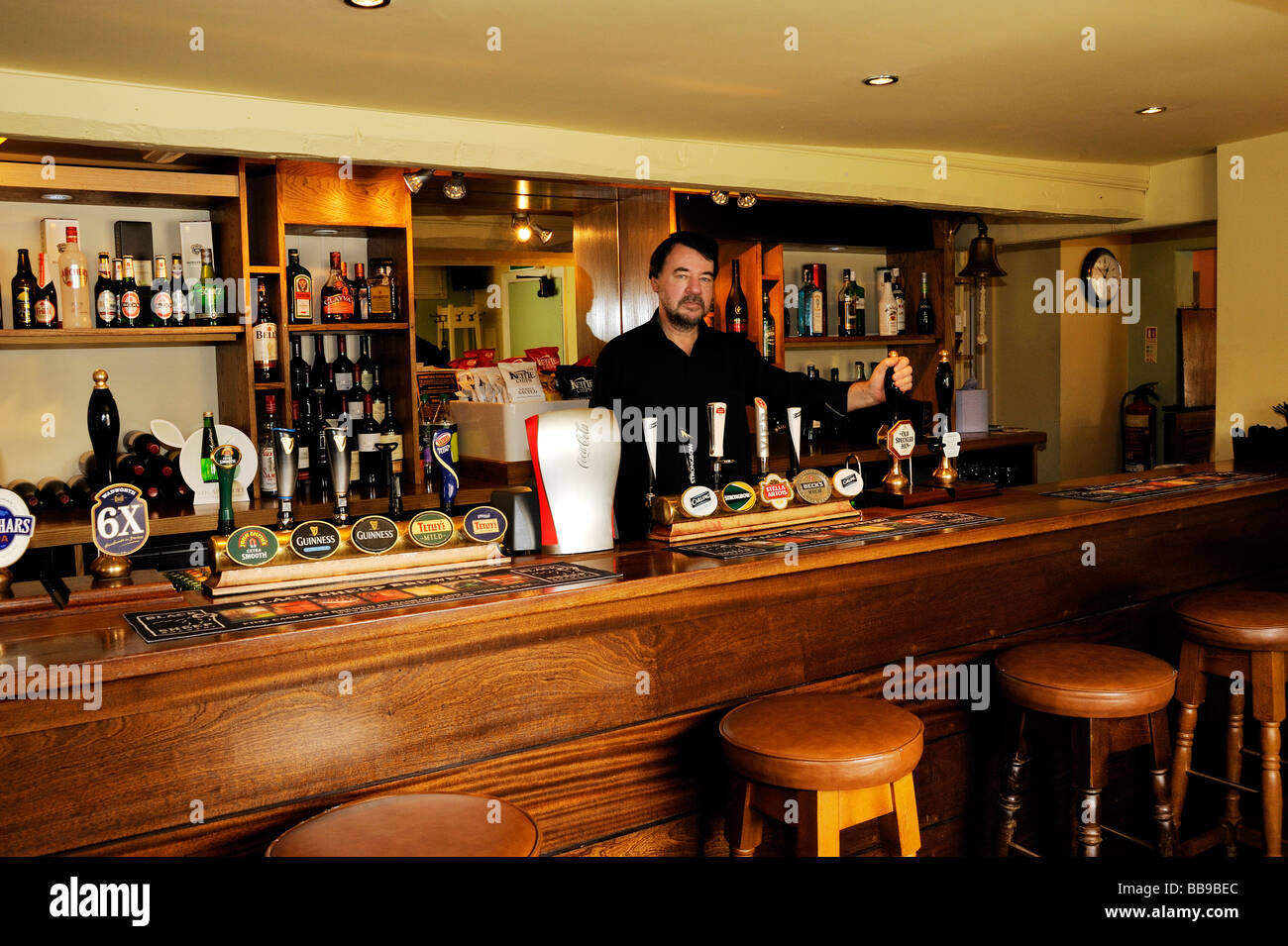 The landlord of the Golden Lion Public house in Ashton Hayes Britains ...