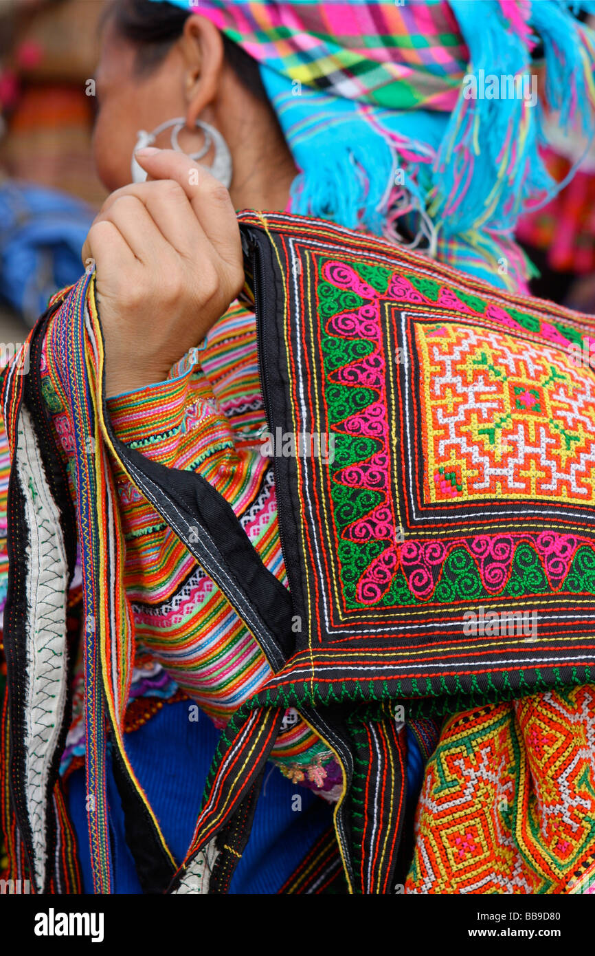 Traditional flower hmong bag Stock Photo - Alamy
