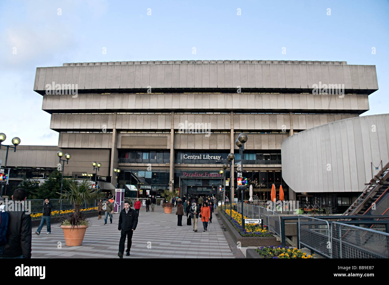 The entrance of Birmingham Central Library and Paradise Forum from ...
