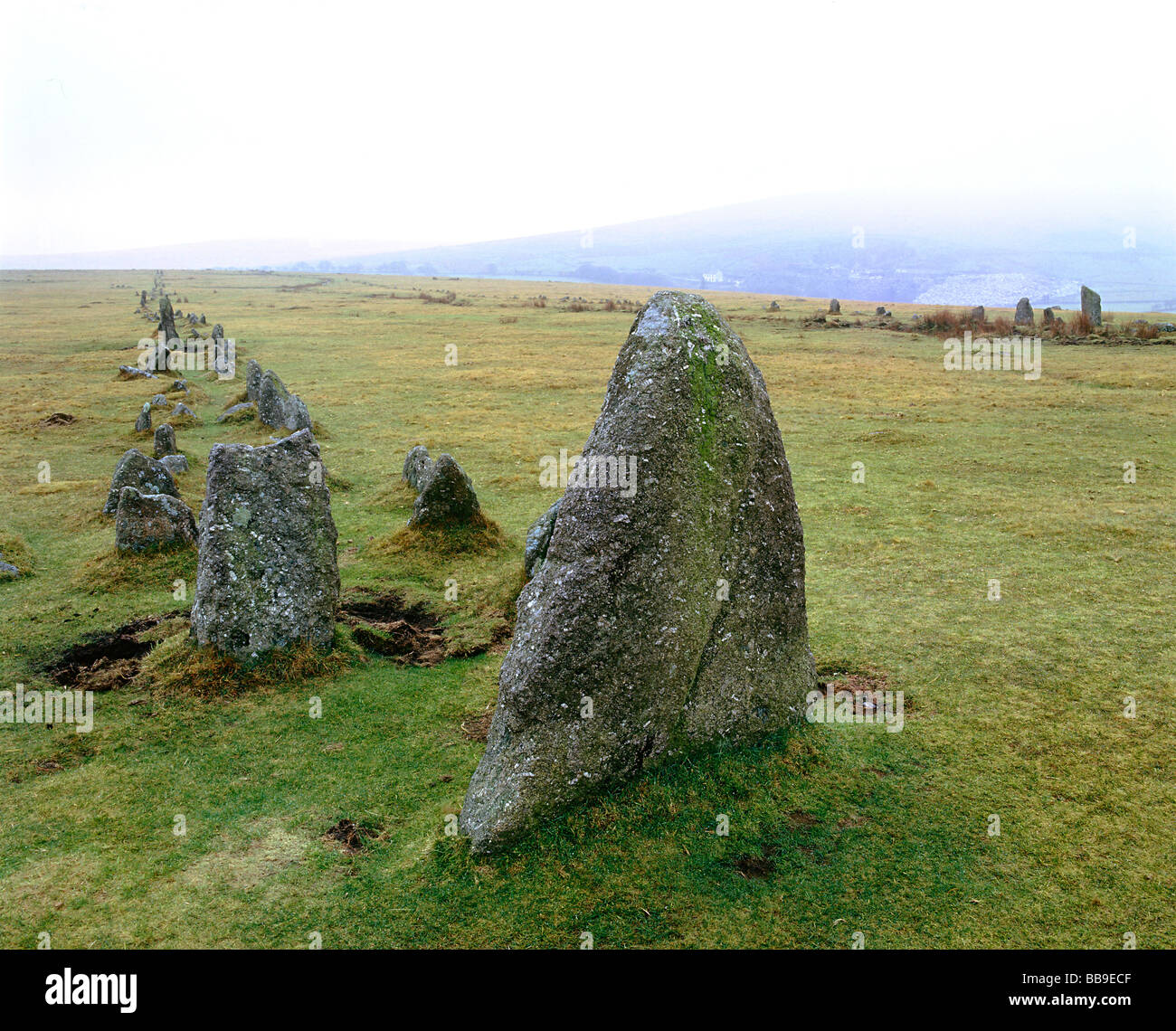 Stone Row Merrivale Dartmoor Devon England Celtic Britain Stock Photo ...