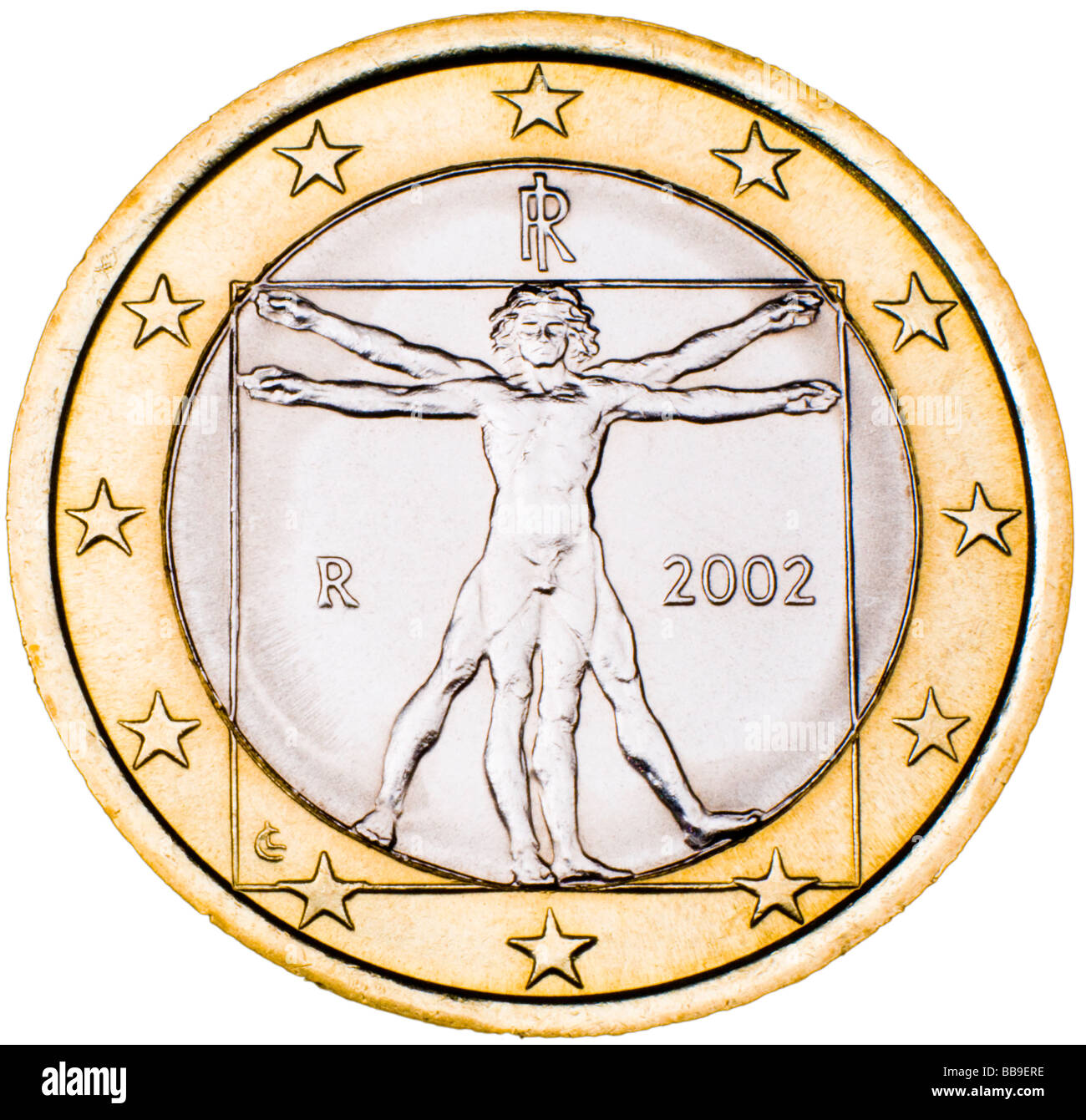 Italian 1 Euro Coin reverse Stock Photo - Alamy