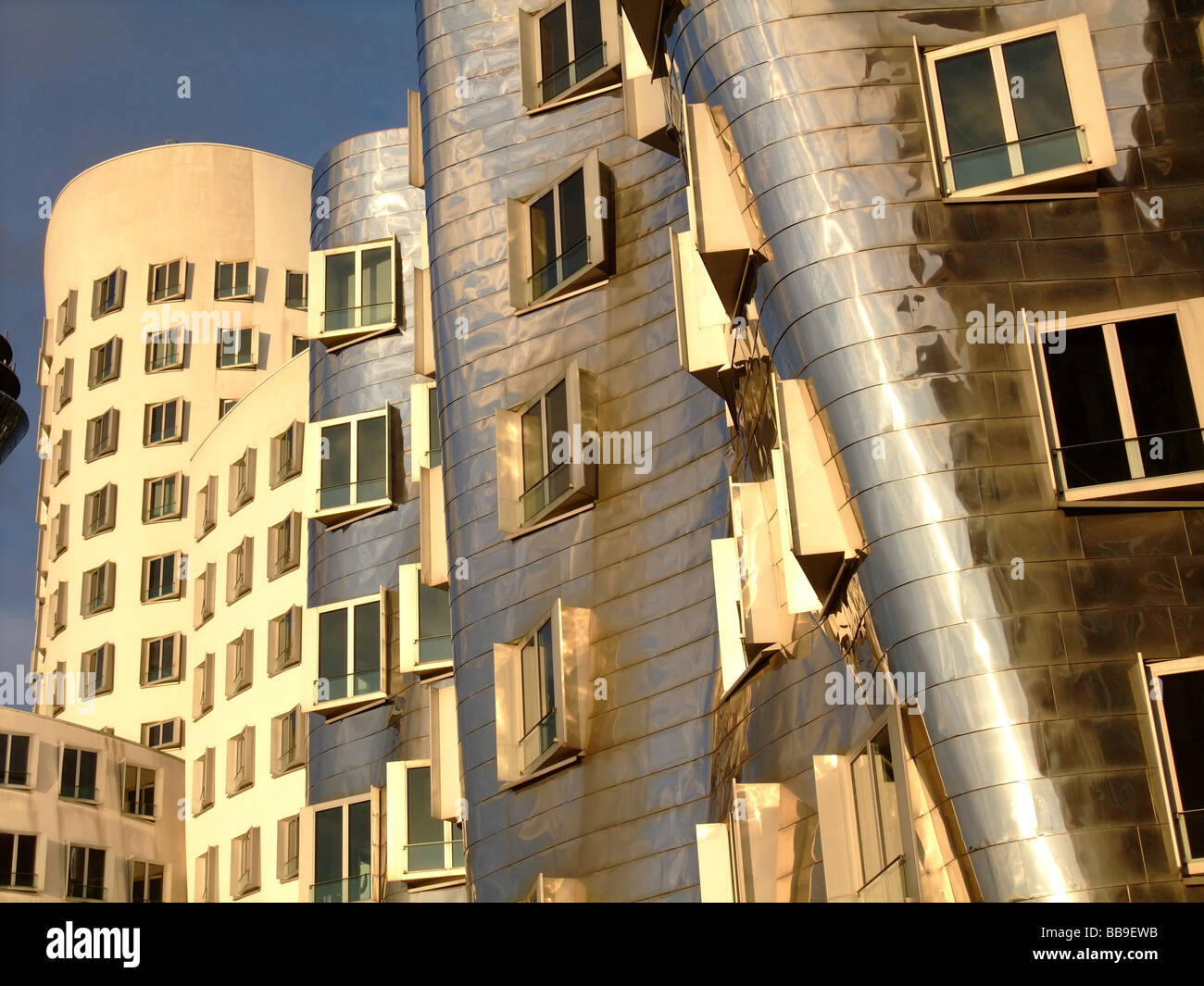 The Neuer Zollhof buildings by the architect Frank Gehry at the ...