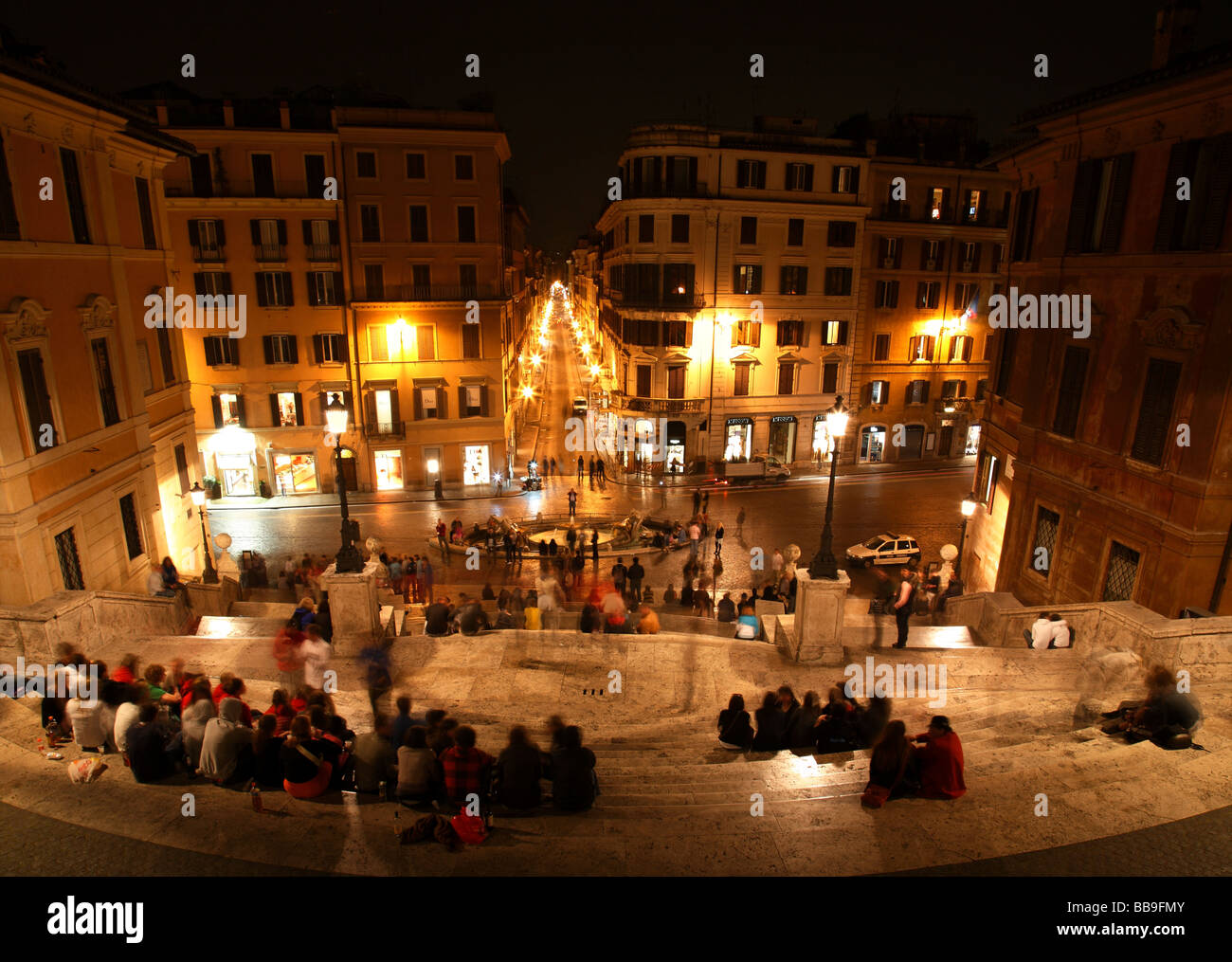 Italy Lazio Rome Piazza di Spagna night shot Stock Photo - Alamy