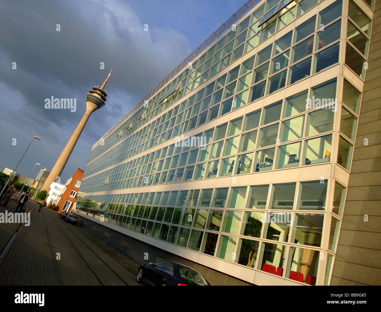 The Neuer Zollhof buildings by the architect Frank Gehry at the ...