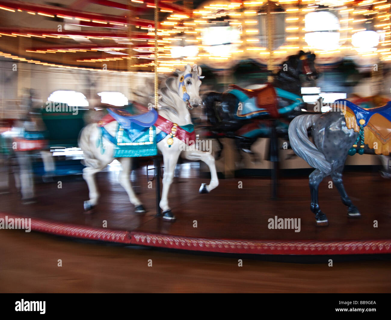Carousel on Santa Monica Pier Stock Photo - Alamy