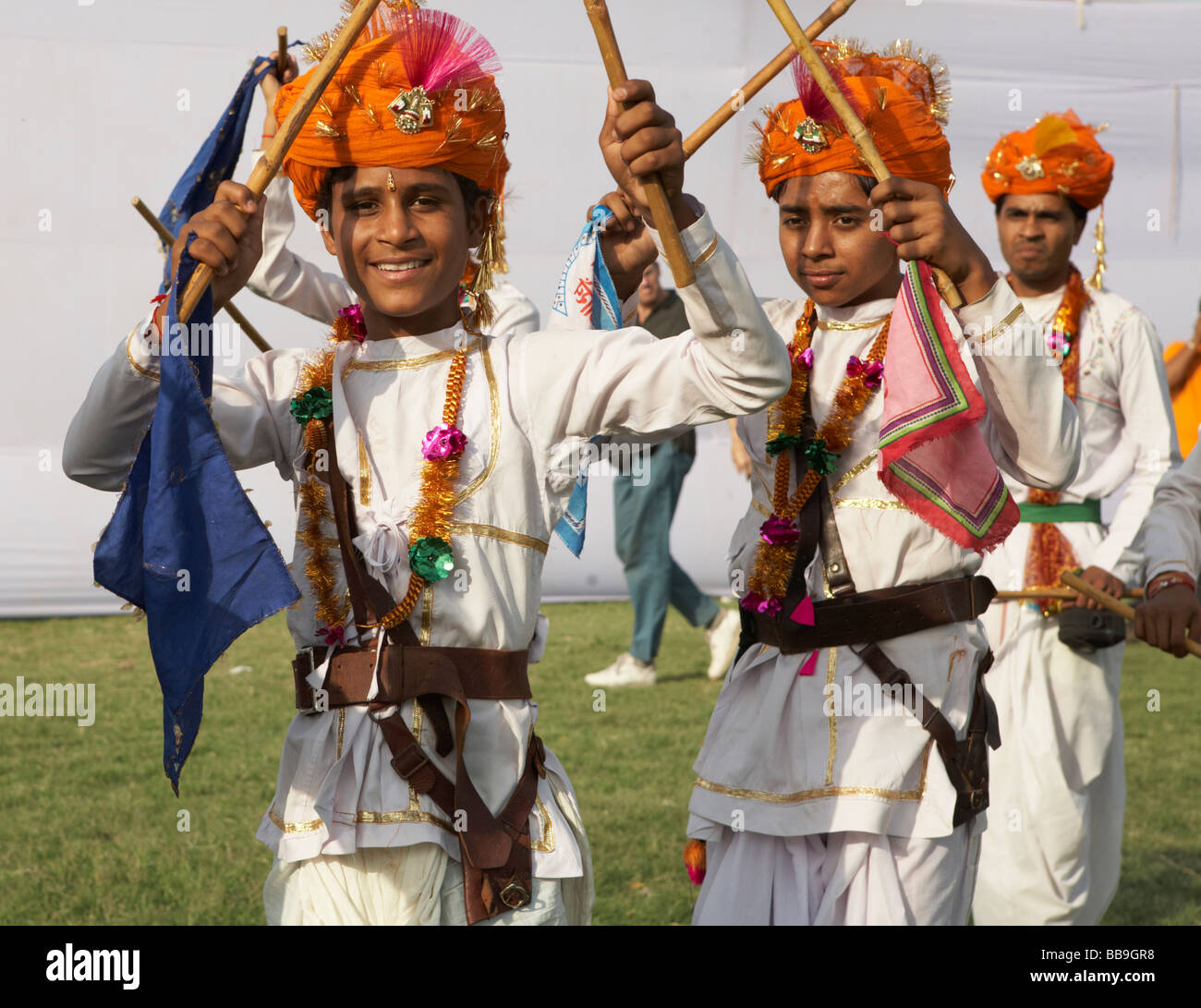 Young Indian Boy Playing In A Band At The Elephant Festival Jaipur ...