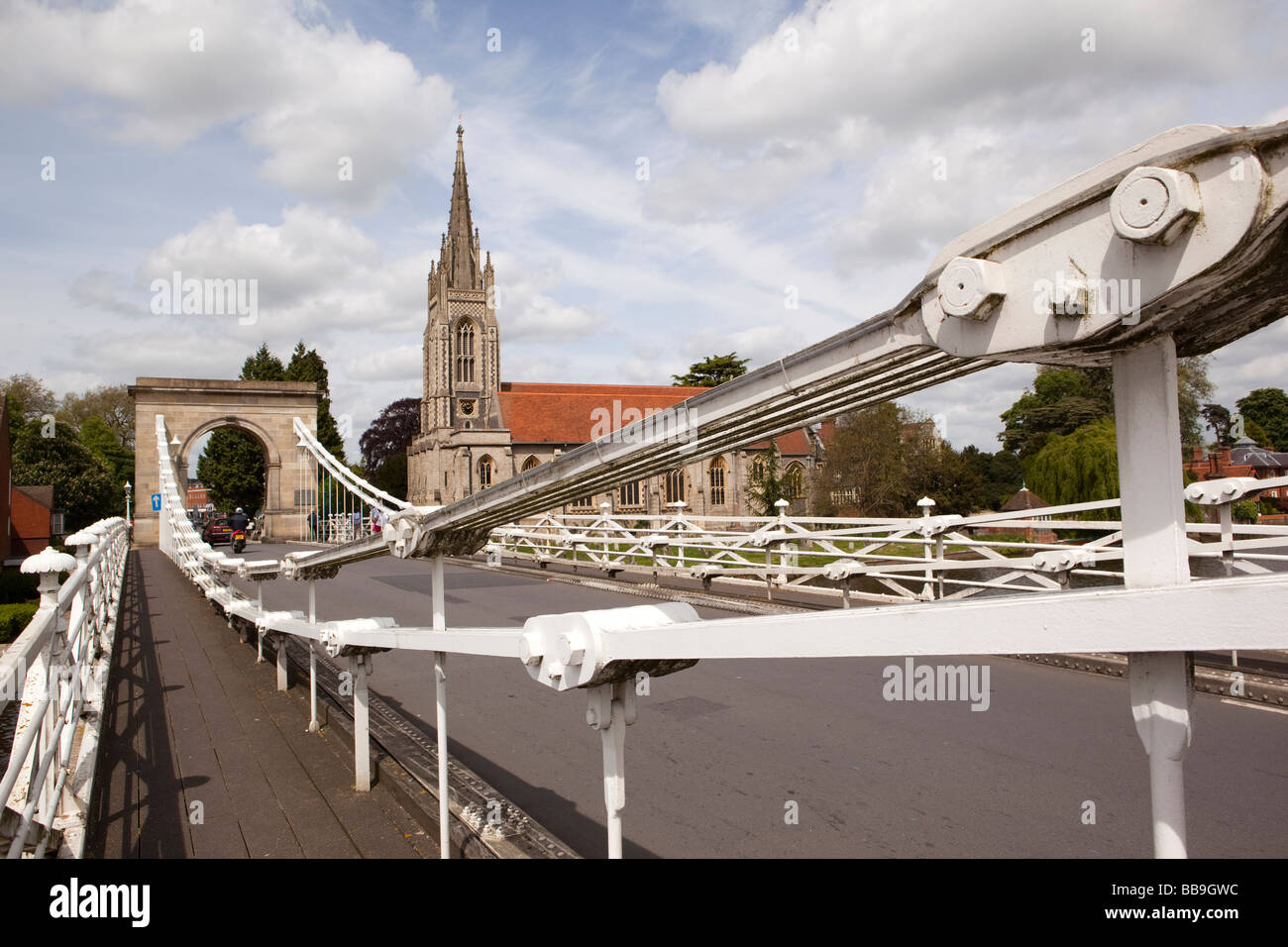England Buckinghamshire Marlow 1829 suspension bridge over River Thames ...