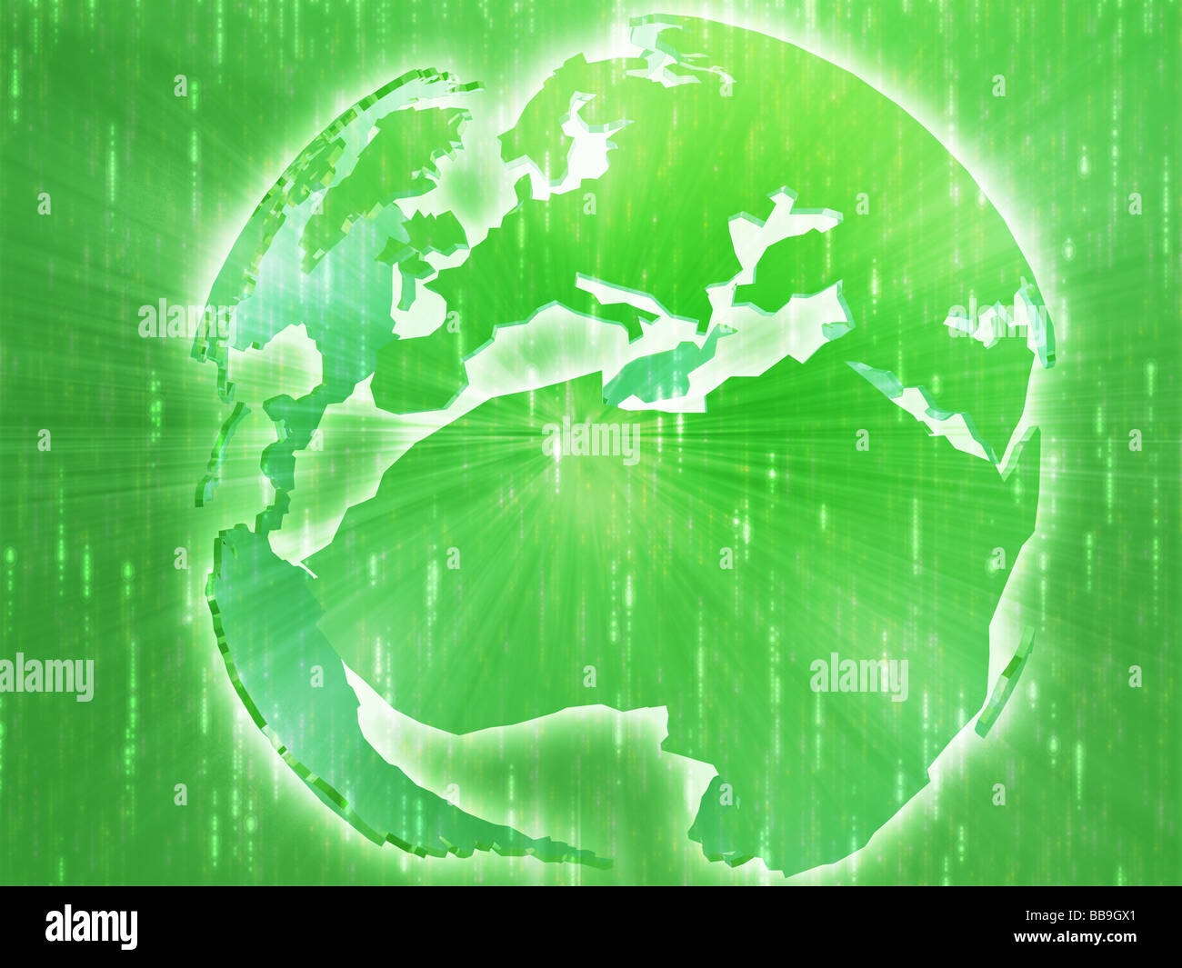 Map of the Europe on a spherical globe cartographical illustration ...