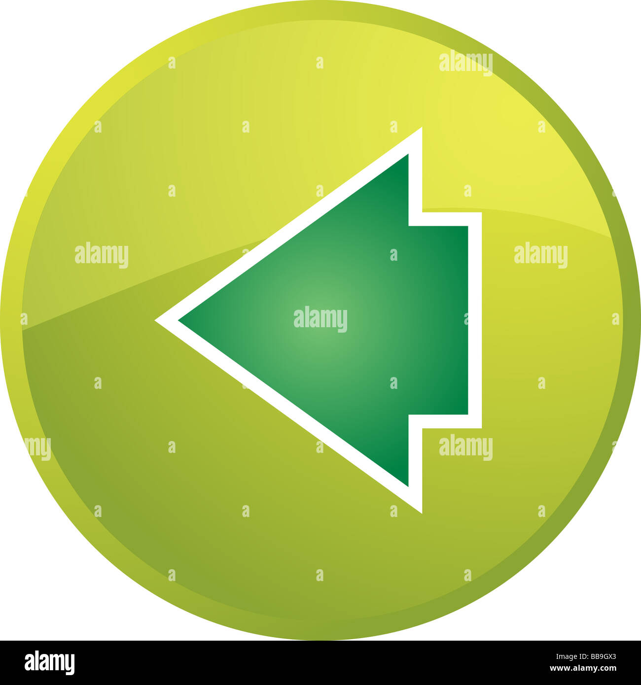 Back navigation icon glossy button round shape Stock Photo - Alamy