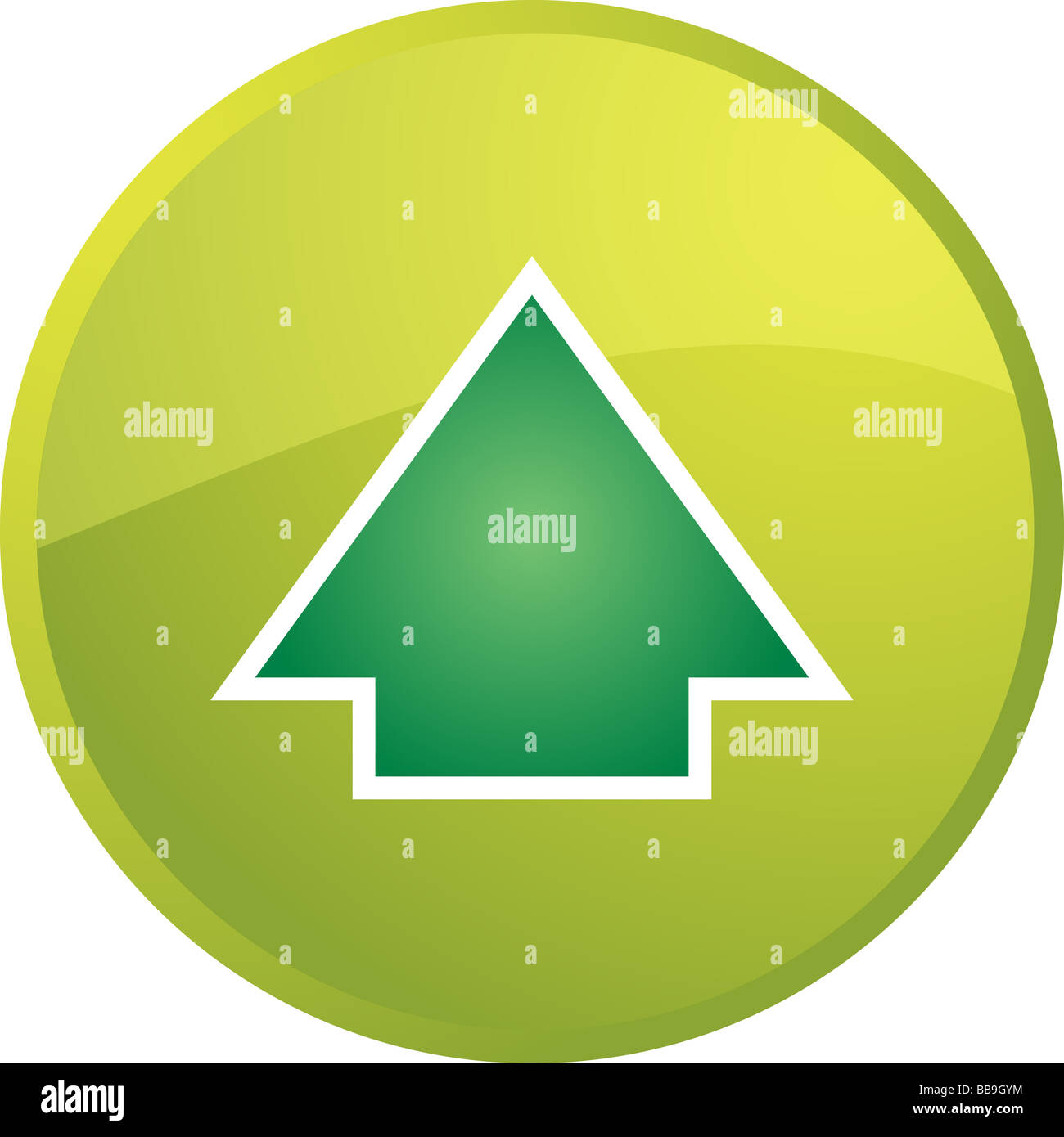 Up navigation icon glossy button round shape Stock Photo - Alamy
