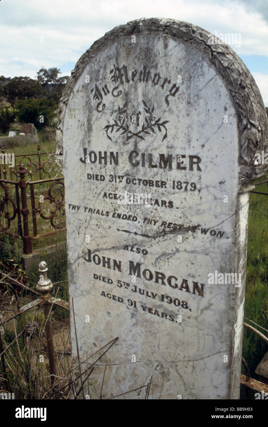 tombstone headstone marker cemetery history historical old Stock Photo ...