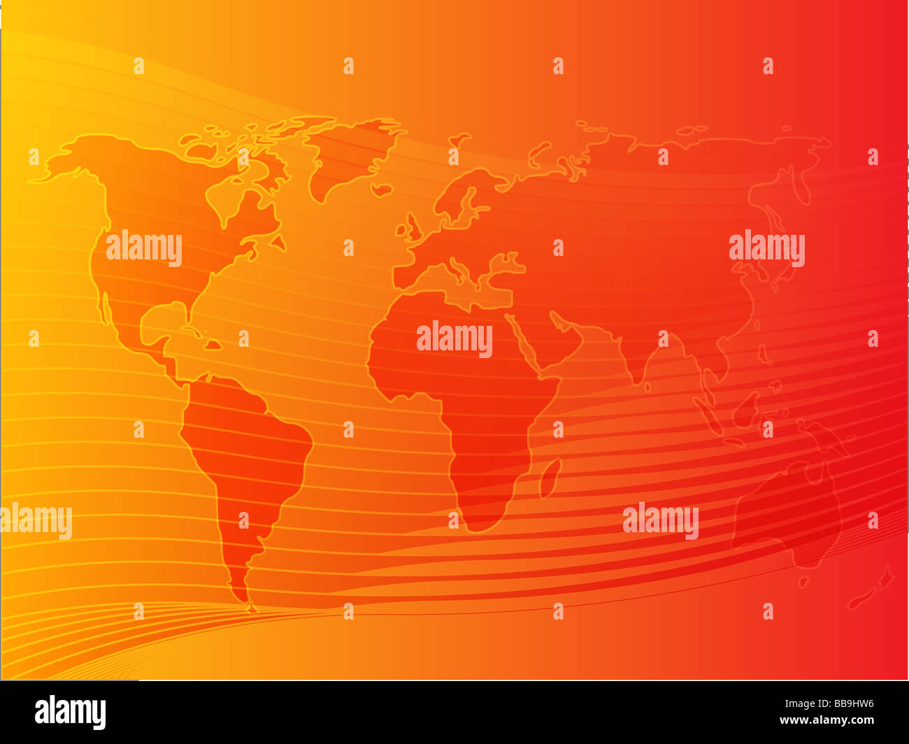 Map of the world illustration with wavy gradient curves Stock Photo - Alamy