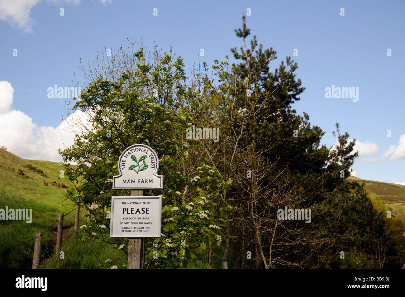 The National Trust, Mam Farm sign Stock Photo - Alamy