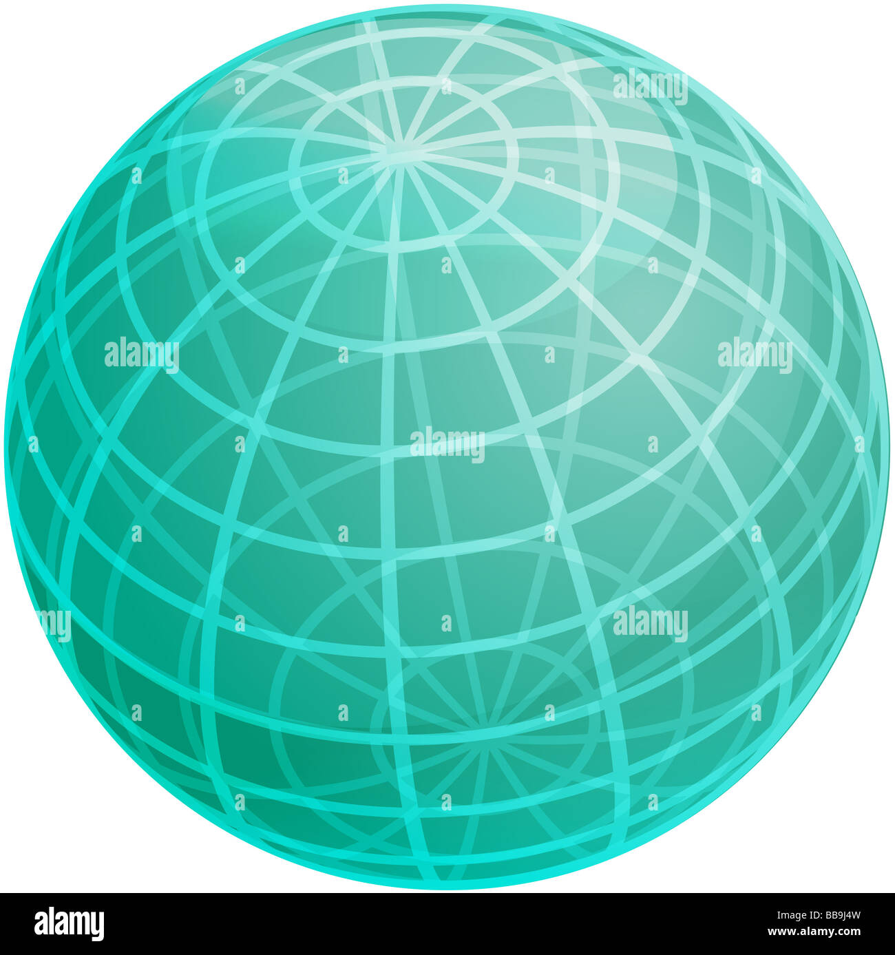 Blank glossy sphere with 3d grid pattern Stock Photo - Alamy