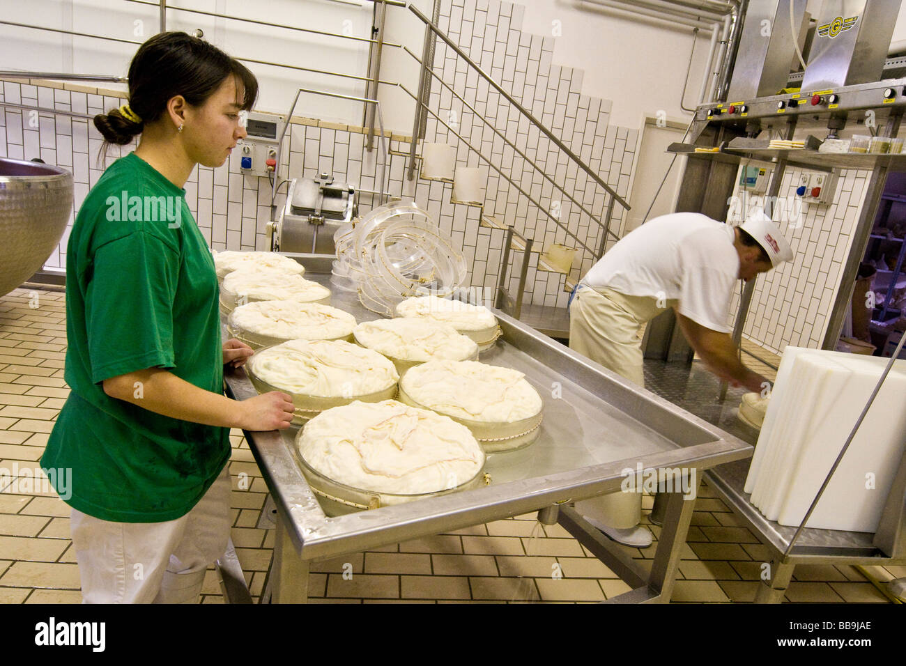 Cheese factory for the production of cheese Fontina Aosta Italy Stock ...