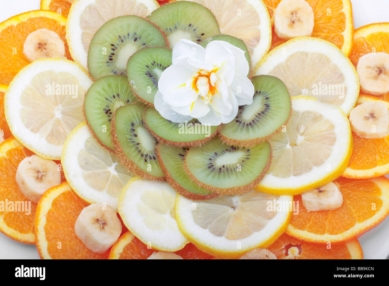 Selection of fruit on serving plate Stock Photo - Alamy