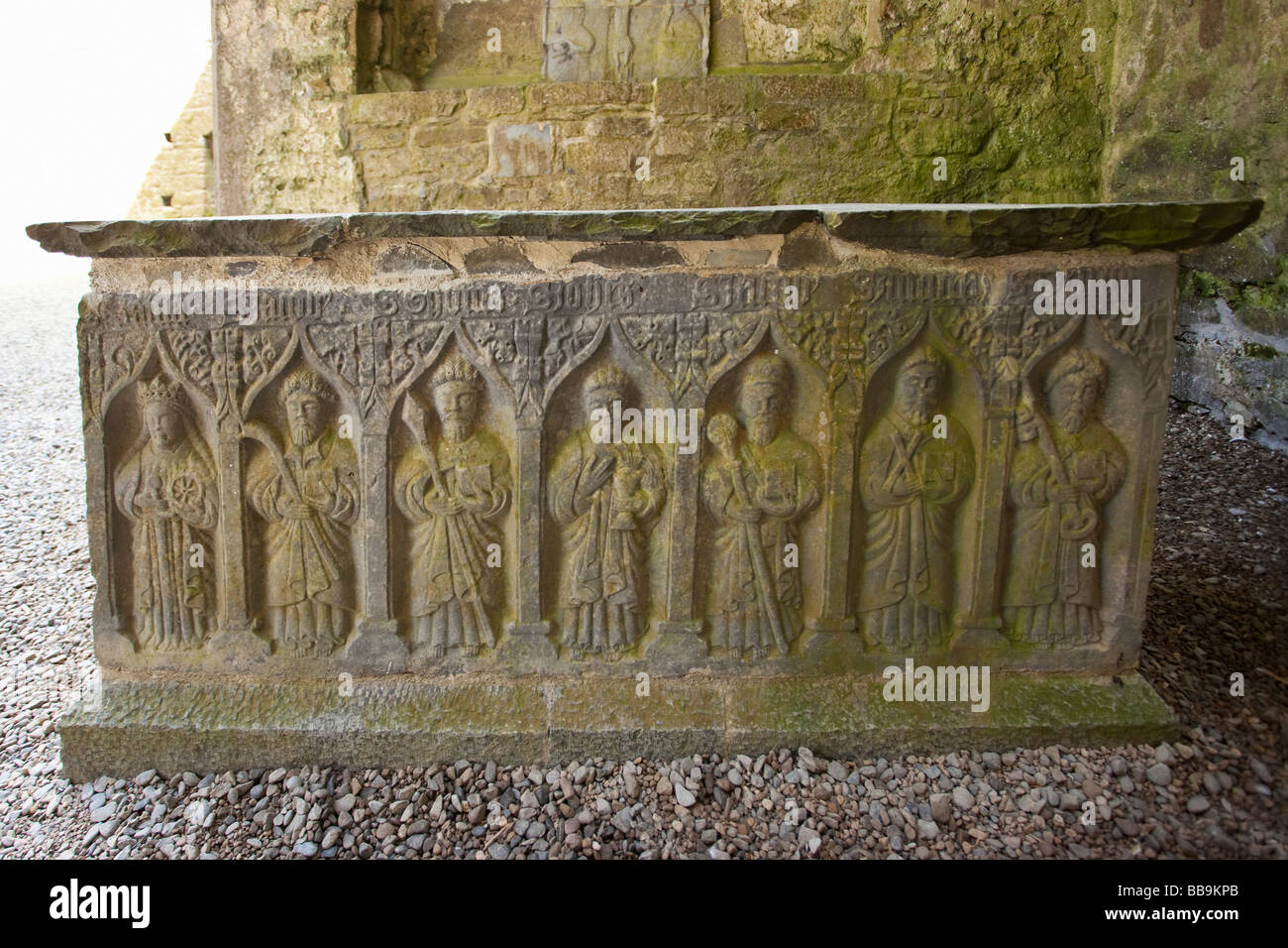 Stone carving from tomb in North transept of Cathedral Rock of Cashel ...