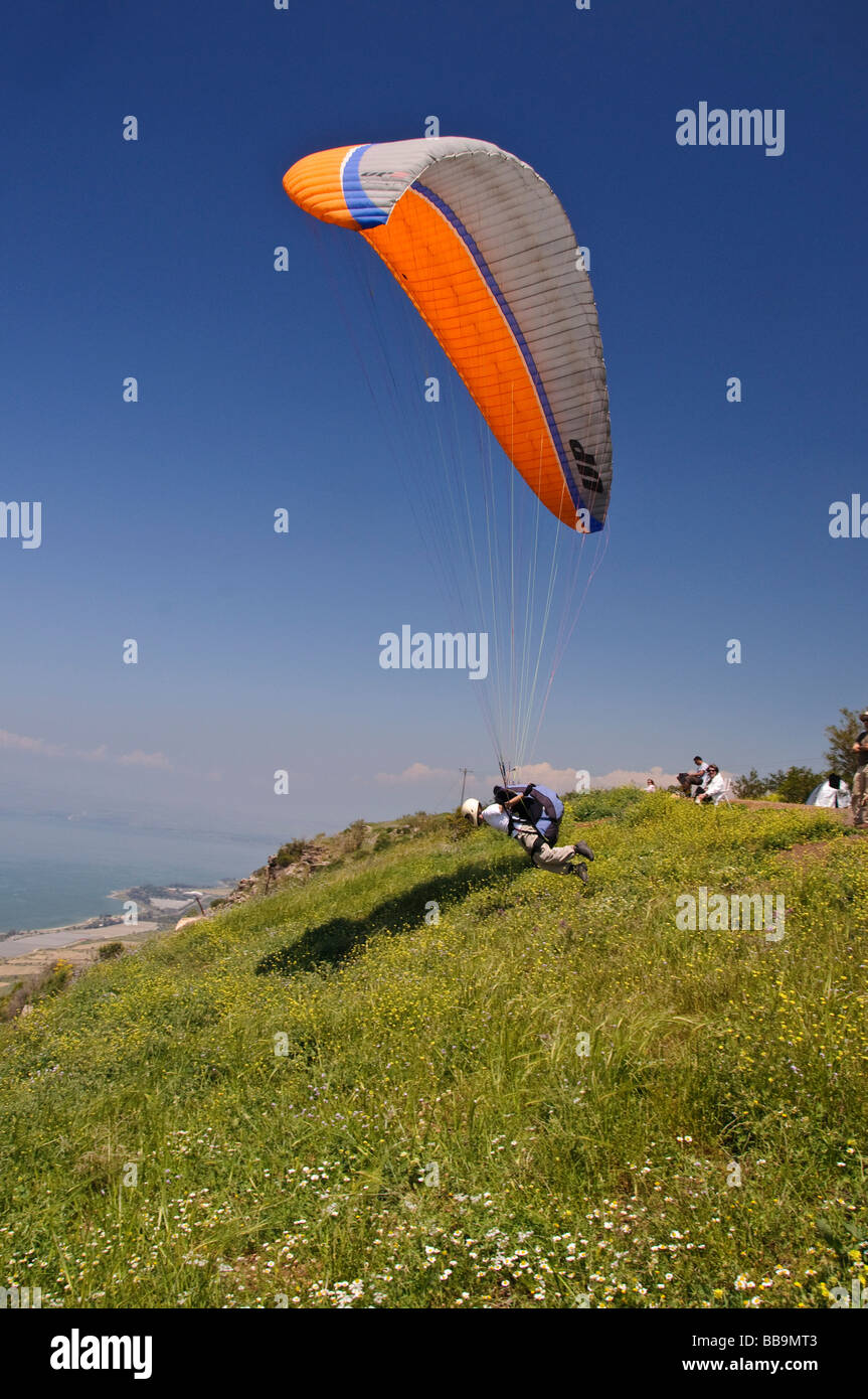 Israel Golan Heights paragliding Stock Photo - Alamy