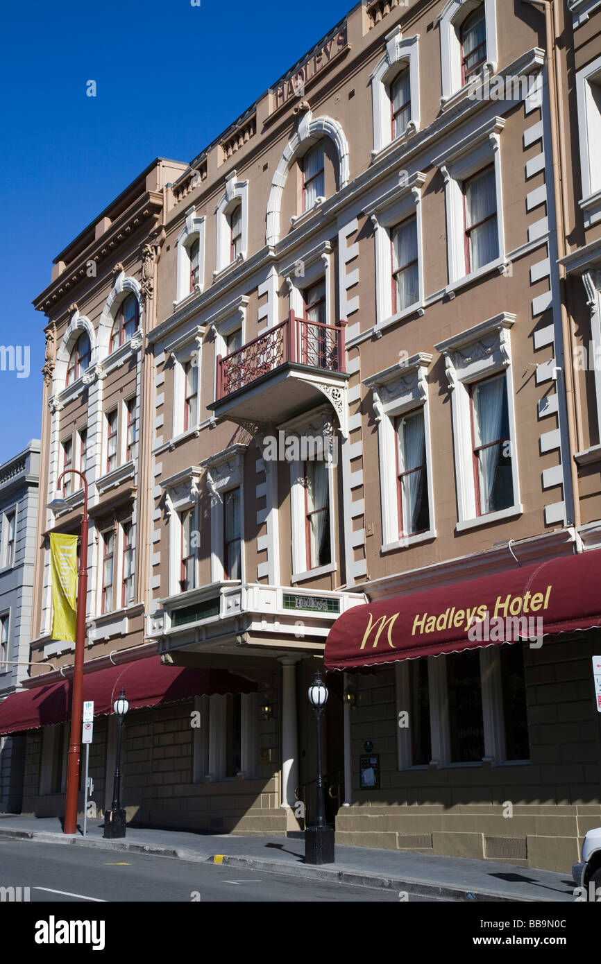 Exterior of the historic Hadleys Hotel, Hobart, Tasmania Stock Photo ...