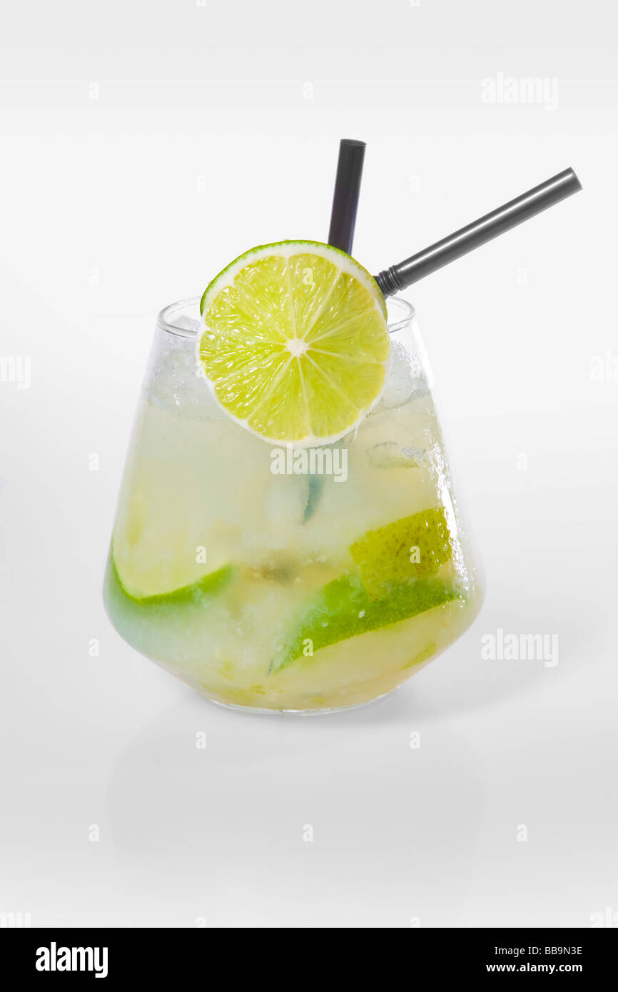 Cocktail on white background Stock Photo - Alamy
