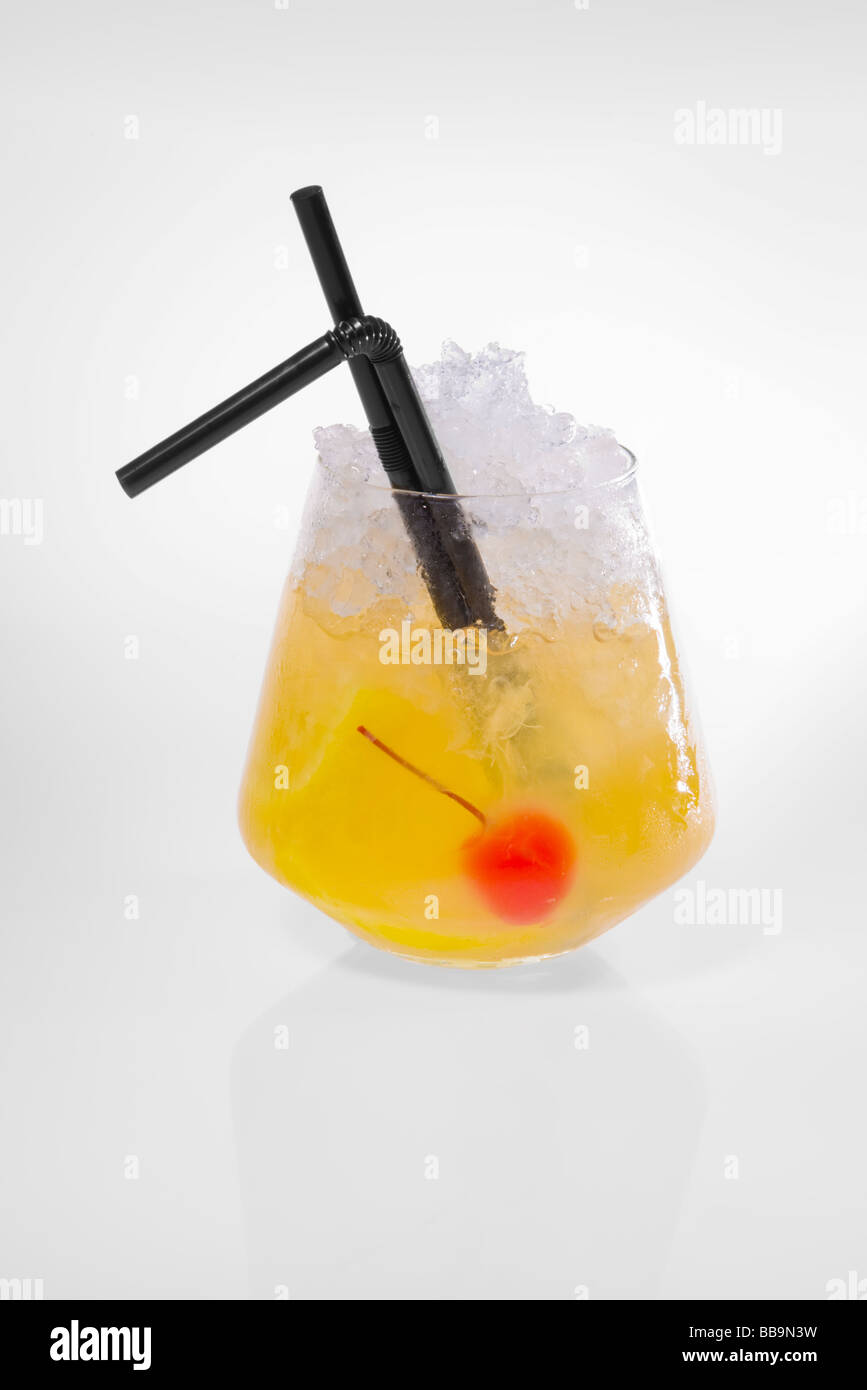 Cocktail on white background Stock Photo - Alamy