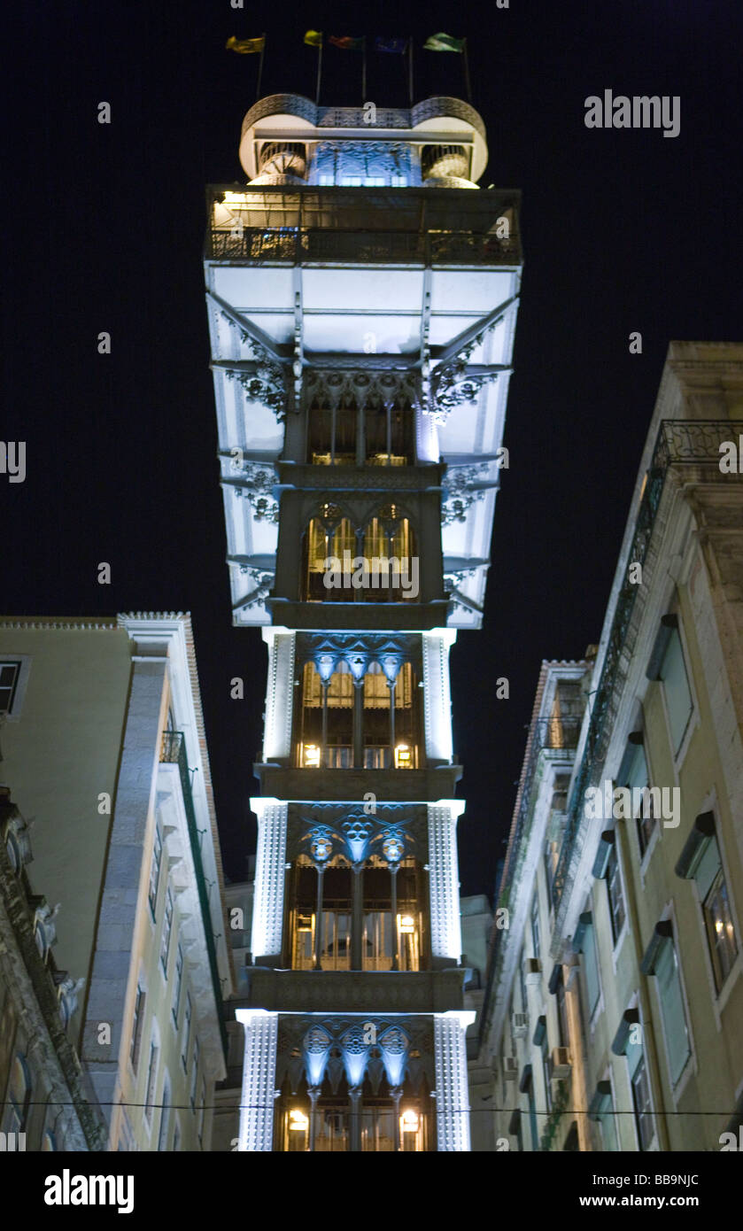 Lisbon the panoramic elevator of Santa Justa Stock Photo - Alamy