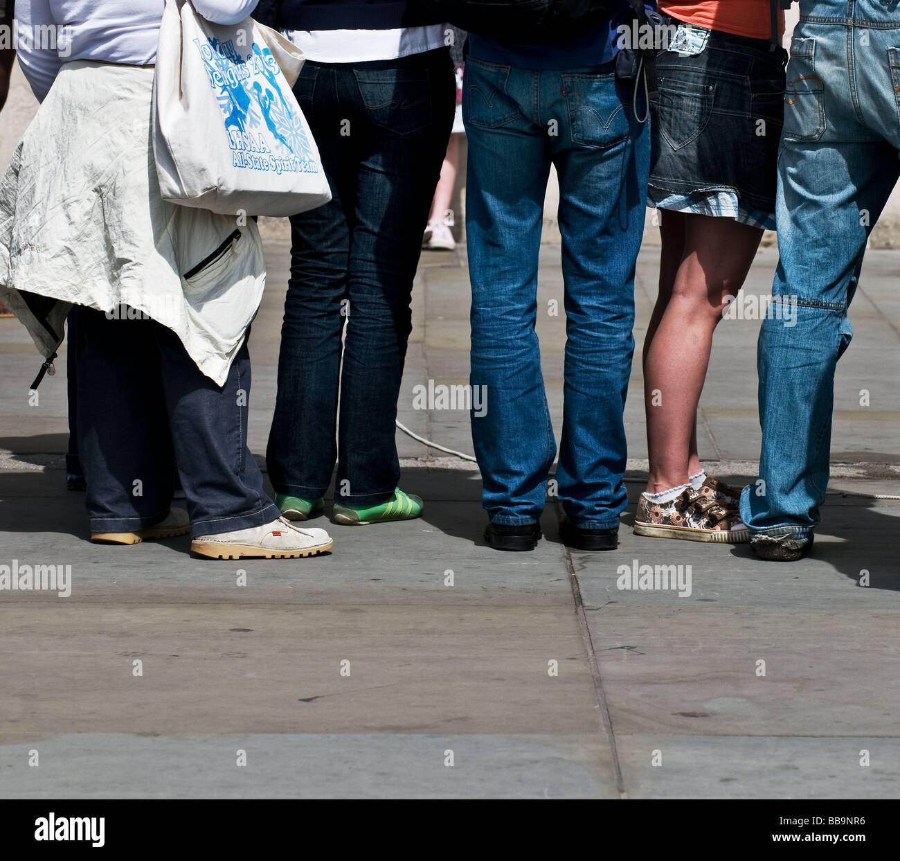People standing in a queue. Photo by Gordon Scammell Stock Photo - Alamy
