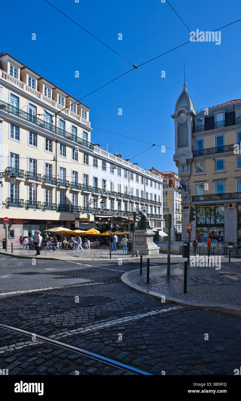 Lisbon foreschortening of the houses of Chiado district Stock Photo - Alamy